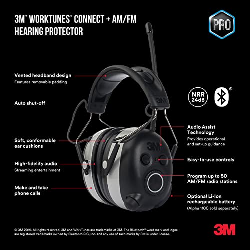 3M WorkTunes Connect + AM/FM Hearing Protection & 3M Kids Hearing Protection, Green