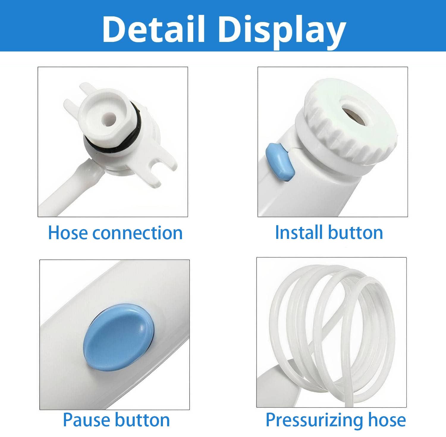 Replacement Hose and Handle Parts for Waterpik Aquarius Water Flosser (WP-100 WP-140 WP-150 WP-900 Series) Oral Hygiene Accessories Water Hose Plastic Handle Compatible