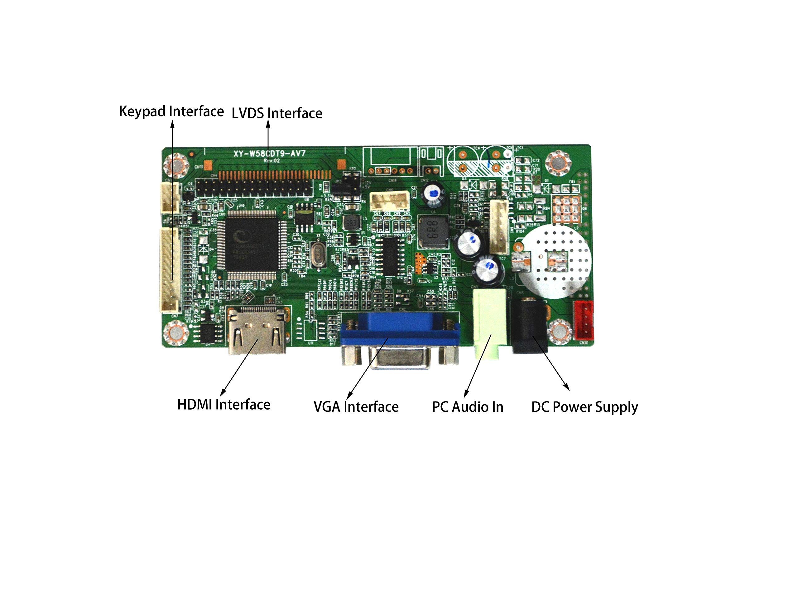 NJYTouch 58C HDMI VGA LVDS Controller Board for LP171WU1-TLA3 LP171WU1-TLB1 1920x1200 LCD Screen