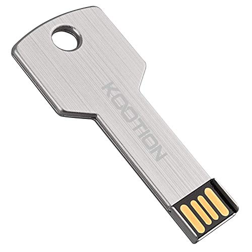 KOOTION 32GB USB Key Flash Drive Metal Thumb Drive USB 2.0 Memory Stick Keychain Tile Design, Sliver
