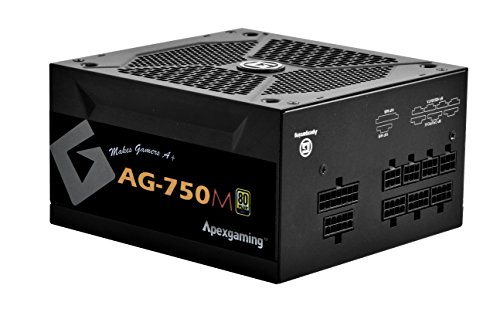 New 2023 80+ Gold Certified Fully Modular 750W High Performance Gaming Power Supply Support RTX3-series & AMD RX6-series GPU ApexGaming AG-750M PSU