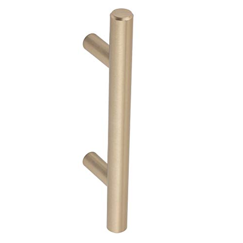 Amazon Basics Euro Bar Cabinet Handle (1/2-inch Diameter), 5.38-inch Length (3-inch Hole Center), Golden Champagne, 25-pack