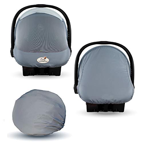Summer Cozy Cover Sun & Bug Cover (Glacier Gray) - The Industry Leading Infant Carrier Cover Trusted by Over 2 Million Moms Worldwide for Protecting Your Baby from Mosquitos, Insects & The Sun