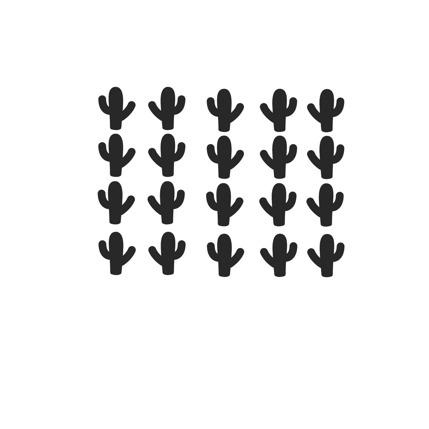 Set of 20 - Cactus Wall Decals - 1.5" x 1.5" Each - Bedroom Wall Art Vinyl Stickers - Apartment Vinyl Decal - Kids Room Vinyl Wall Stickers - Wild West Cactus Wall Pattern Decals
