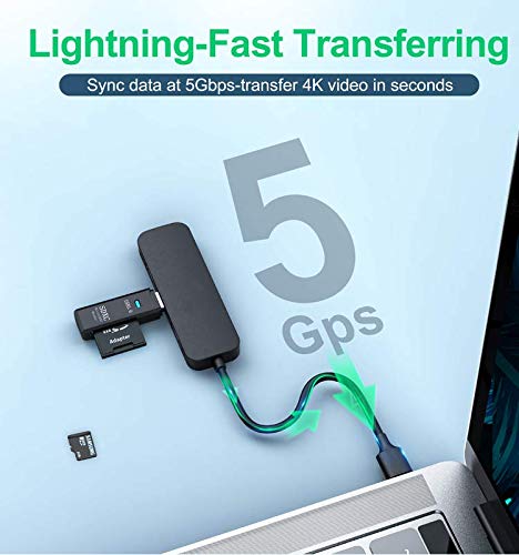 USB 3.0 Hub, VCZHS 4-Port USB Hub 3.0, Ultra-Slim Data USB Hub for Mac and Windows, Ultrabook and Laptop Flash Drive, Mobile HDD USB Hub 3.0