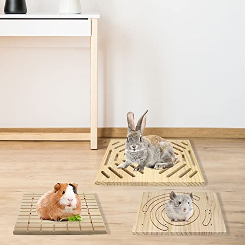 Litewoo Rabbit Scratching Pad Molar Board Natural Wooden Rabbit Teeth Chew Toys for Bunny Chinchilla Guinea Pig Rabbit Antiskid Edible Natural Wood Board