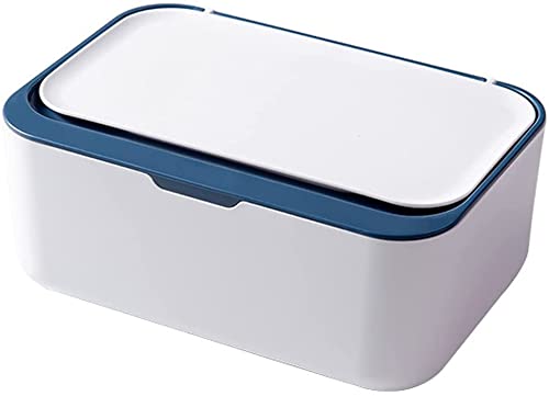 Baby Wipes Dispenser, Baby Wipe Holder, Large Capacity Wipes Dispenser, Wipe Container with Sealing Lids,Non-Slip, Easy Open & Close (Blue))