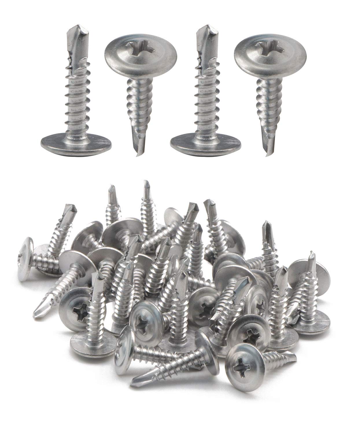 IMScrews 200pcs #8 x 3/4" Self Drilling Truss Head Screws Standard Thread Wood Work MDF 410 Stainless Steel