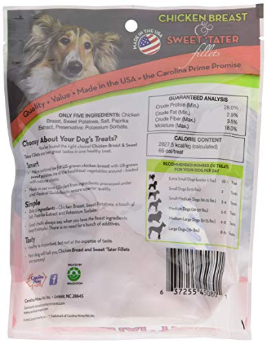 Carolina Prime Pet Chicken Breast & Sweet Tater Fillets (1lb.) - Naturally Nutricious Dog Treats