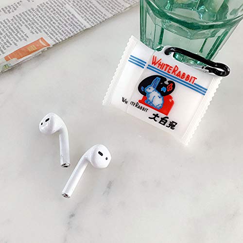 ICI-Rencontrer 3D Cute Fun Rabbit Pattern Candy Design Airpods Pro Case Creative Sweet Wireless Charging Headset Accessories Soft Silicone Anti-scratch Protector With Hook