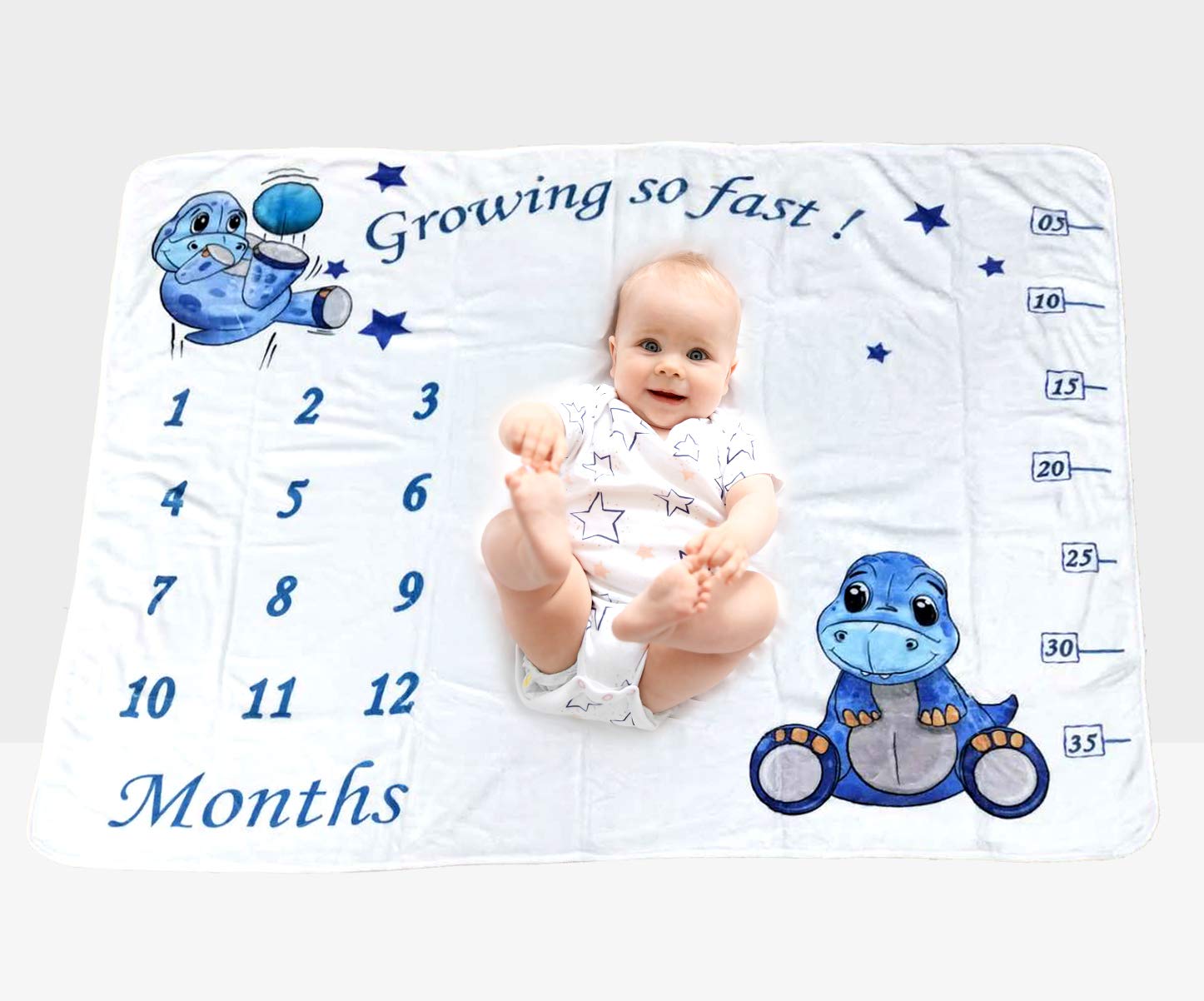 Cozy Bump Dinosaur nursery decor Baby Blanket That’s a Baby Milestone Blanket - Dinosaur milestone blanket