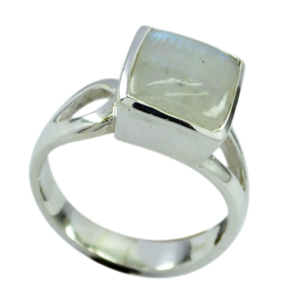 55Carat Natural Rainbow Moonstone Ring for Women Astrological Birthstone Handmade US 5,6,7,8,9,10,11,12