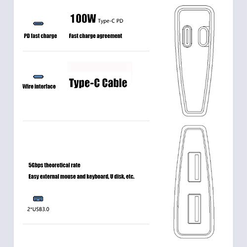 XUNMAIFHB Portable Docking Station,10 in 1 Type-c hub Docking Station HDIM+VGA HD Converter Notebook USB-c Docking Station TF&SD、RJ45 Fast Transmission