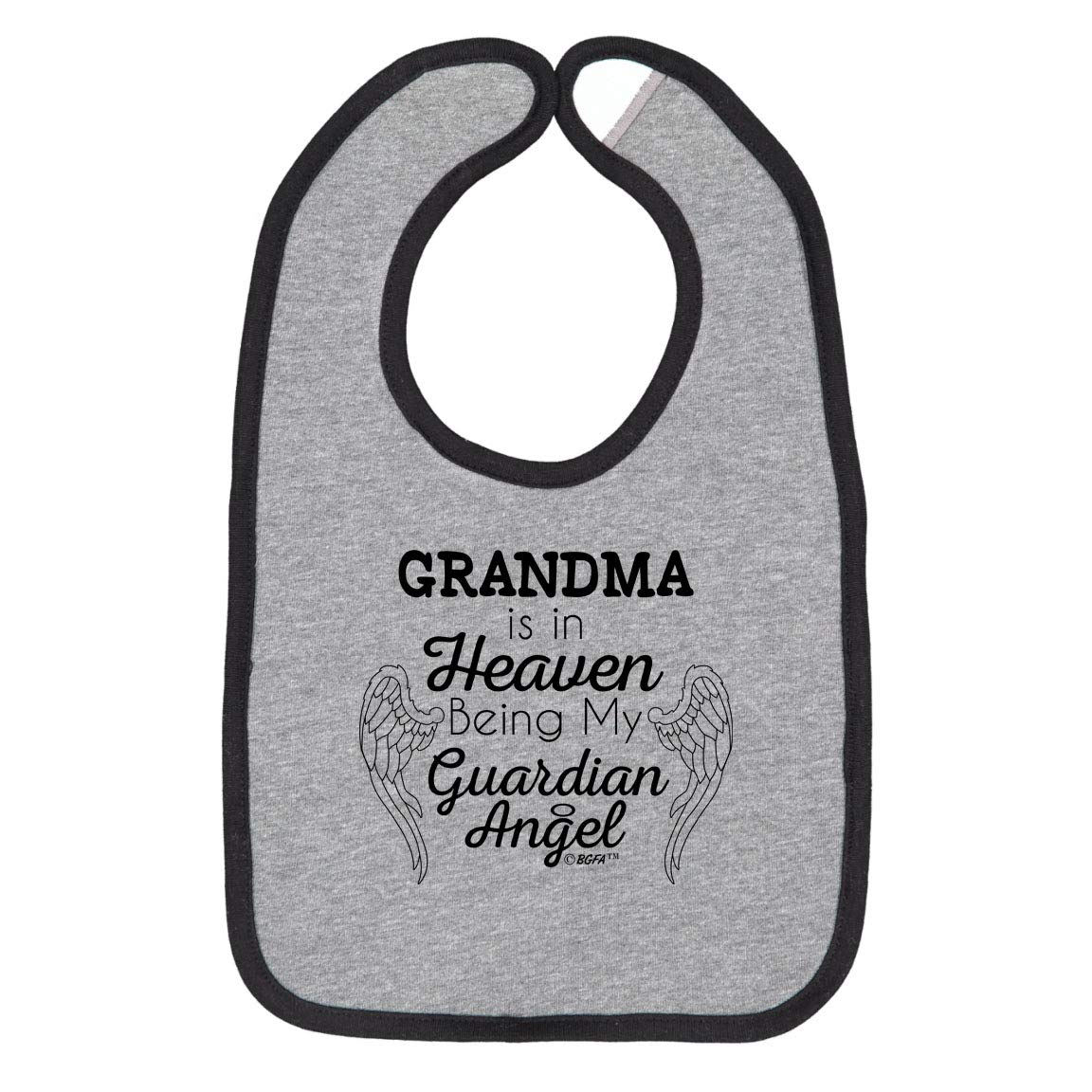 My Grandma in Heaven My Guardian Angel Heather Bodysuit & Heather/Black Bib Set Newborn