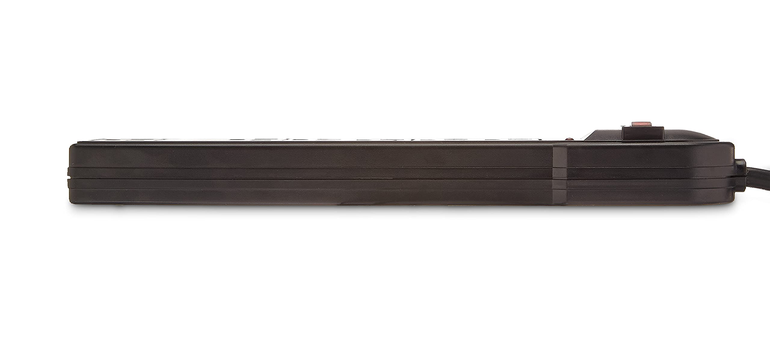 Amazon Basics Rectangular 6-Outlet Surge Protector Power Cord Strip, 790 Joule, Black, 10-Pack