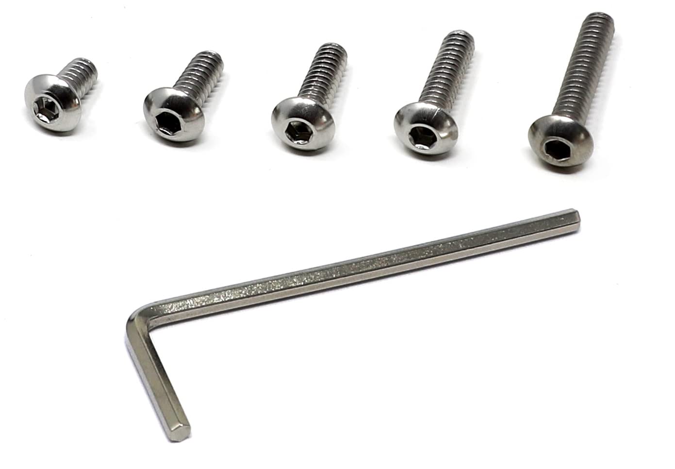iexcell 100 Pcs #10-24 x 3/8", 1/2", 5/8", 3/4", 1" UNC Threads Stainless Steel 304 Hex Socket Button Head Cap Screws Bolts Assortment Kit