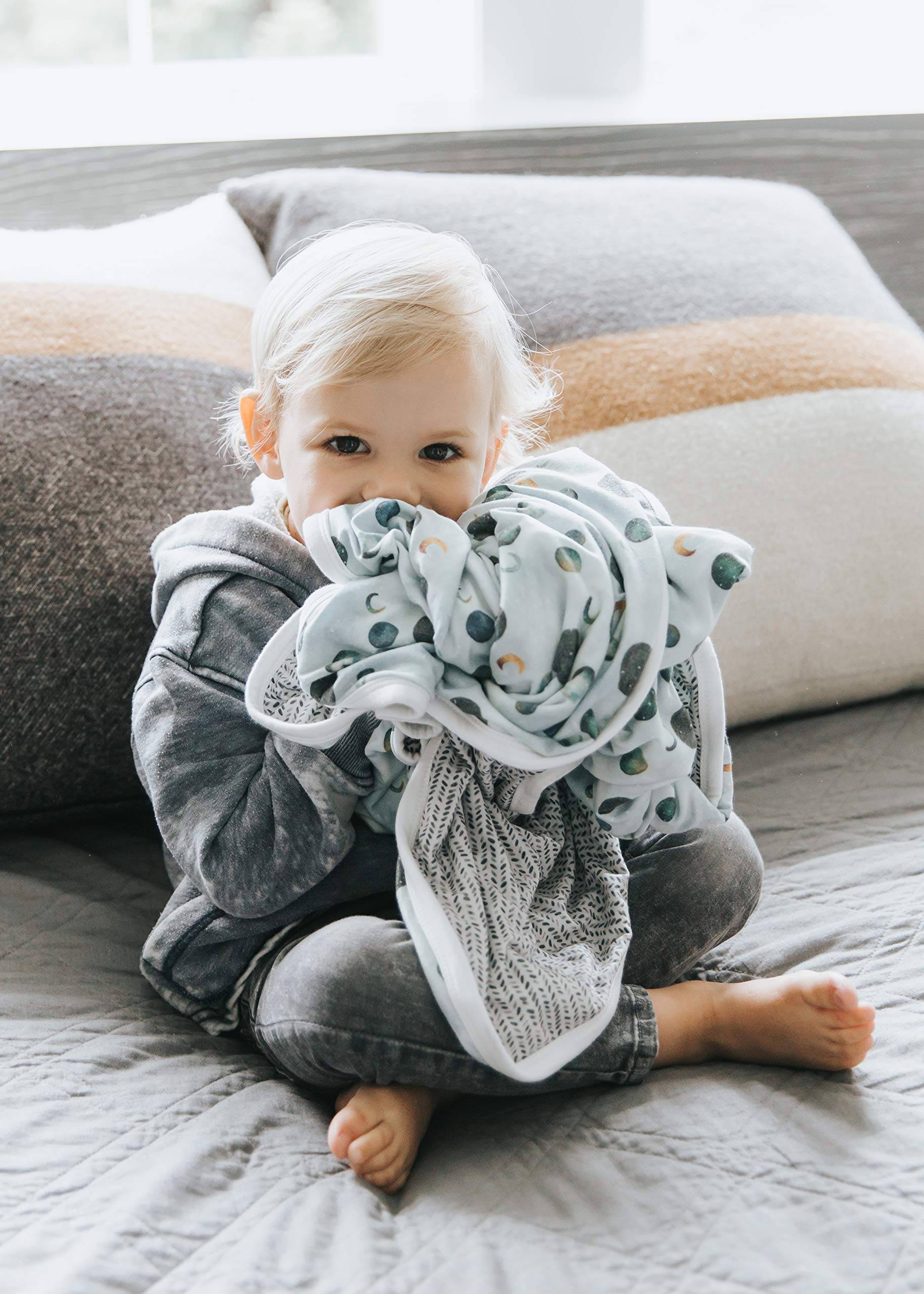Large Premium Knit Baby 3 Layer Stretchy Quilt Blanket Lunar by Copper Pearl