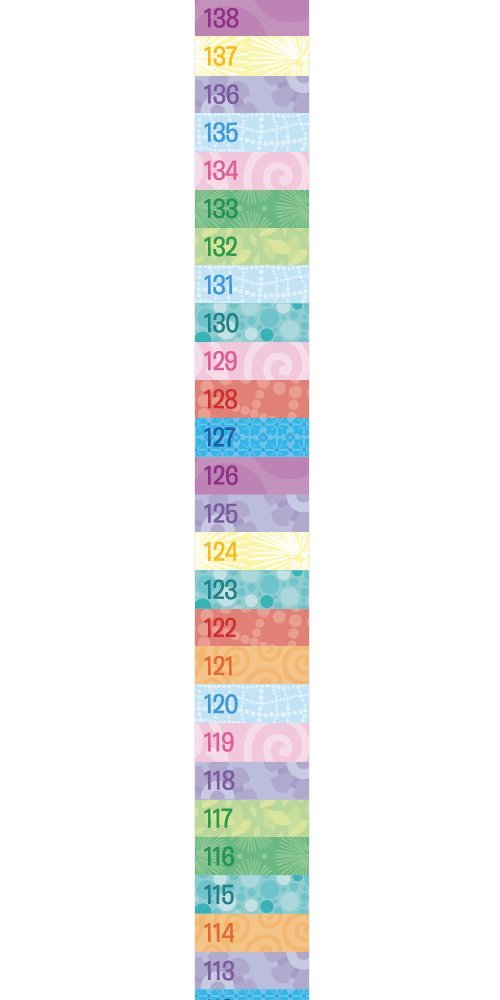 Measure Me! Baby Roll-up Door Frame Growth Height Chart for Children Kids Room - Pastel Rows