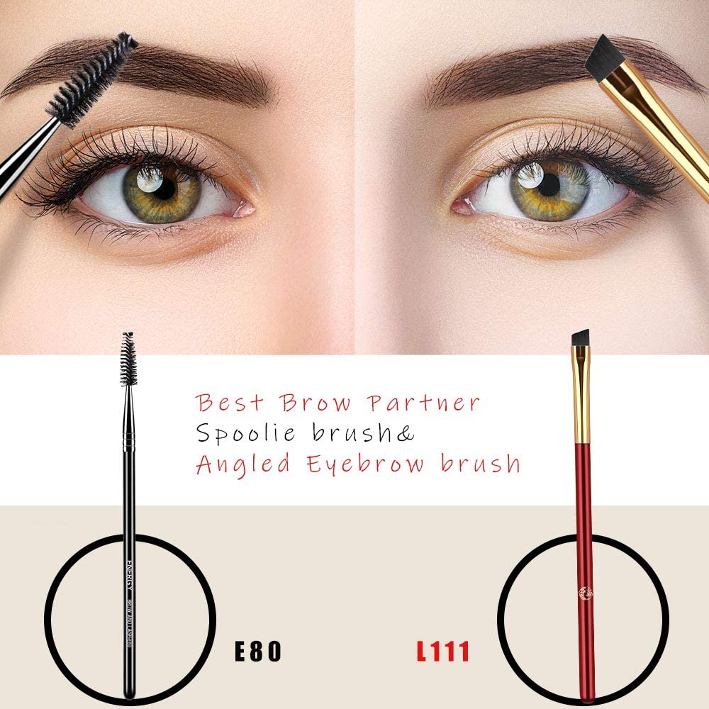 ENERGY Eyebrow Brush Angled Gel Eyeliner Makeup Brush L111 Ultra Thin Slanted Pro Liner Brush Firm Stiff Synthetic Bristles for Cream Brow Defining Applicator Red