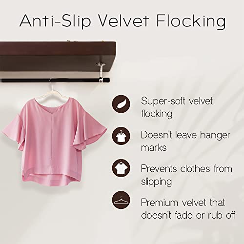 Sleek Pick Premium Velvet Hangers, Ivory, 60 Pack, 9.2β x 17.4β Non-Slip Felt Hangers, Heavy Duty Ultra Slim Clothes Hangers, Space-Saving Pants Hangers, Rotatable Hooks, Contoured & Notched Shoulders