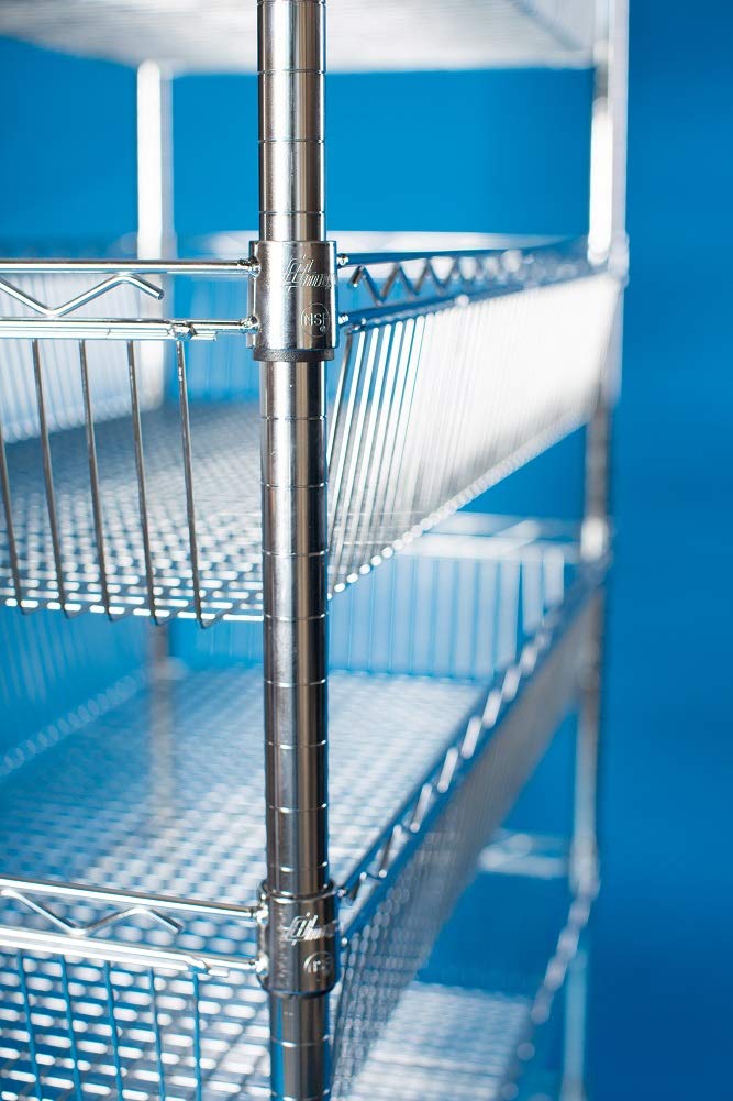 Omega 18" Deep x 24" Wide x 63" High 4 Tier Stationary Chrome Basket Unit