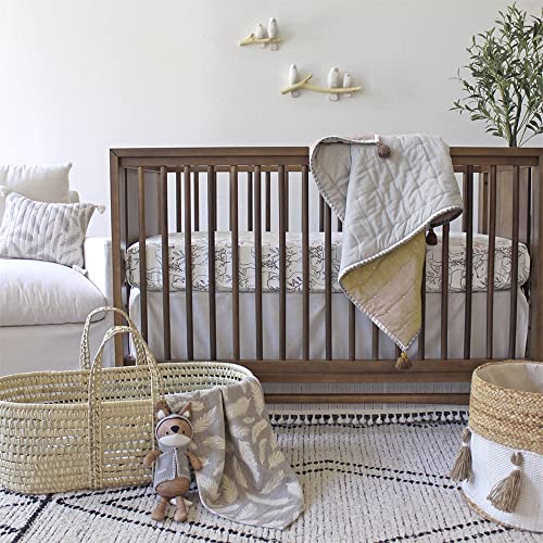 Crane Baby Blanket, Soft Cotton Quilted Nursery and Toddler Blanket for Boys and Girls, Copper, 36β x 36β, Ezra Print