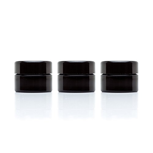 Infinity Jars 10 ml (.34 fl oz) Black Ultraviolet Glass Screw Top Jar 3-Pack