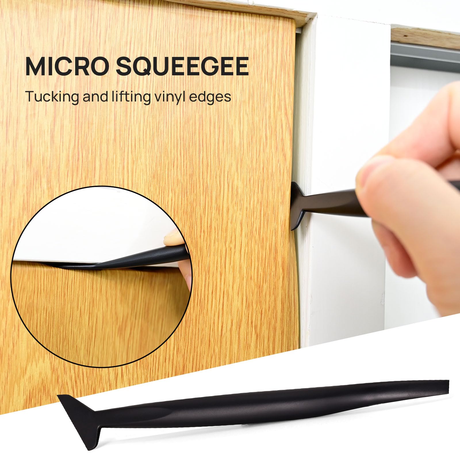NEWISHTOOL Wallpaper Smoothing Tool Kit, Wallpaper Tools for Applying Peel and Stick Contact Paper Vinyl Film, Includes Big Smoothing Squeegee, Felt Scraper, Edge Tucking Stick, Craft Knife & Blades