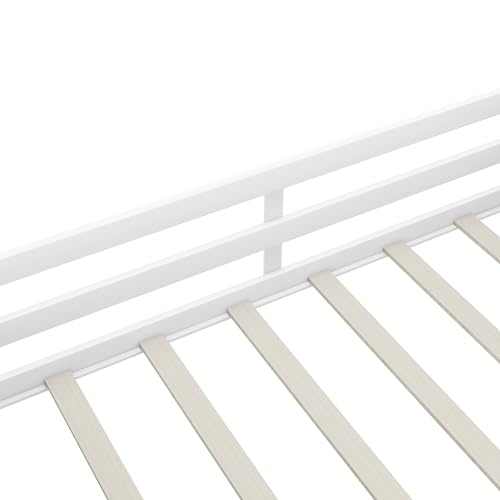 Low Loft Bed with 2 Movable Storage Shelves,Loft Bed with Chalkboard and Ladder,Twin Loft Bed Frames for Kids,Kids Twin Bed Frame Kid Bed Loft Bed for Kids,No Box Spring Needed,White