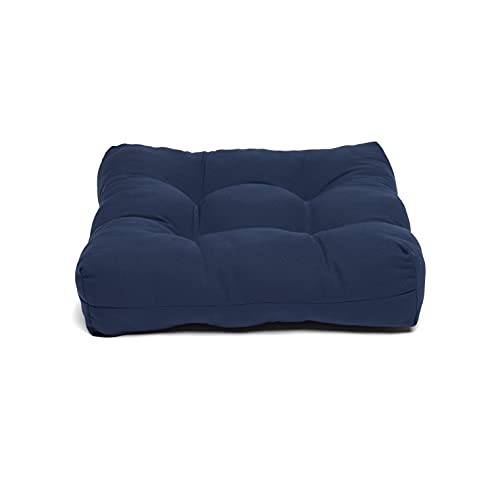 Amazon Basics Tufted Outdoor Patio Square Seat Cushion 19 x 19 x 5 Inches, Insignia Blue - Pack of 2