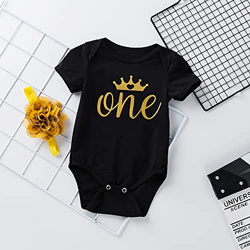 LATOBREATH Baby Girl One Year Old First Birthday Romper Outfits Set Leopard Tutu Skirt Set Party Dress Clothes(12-18 Months)