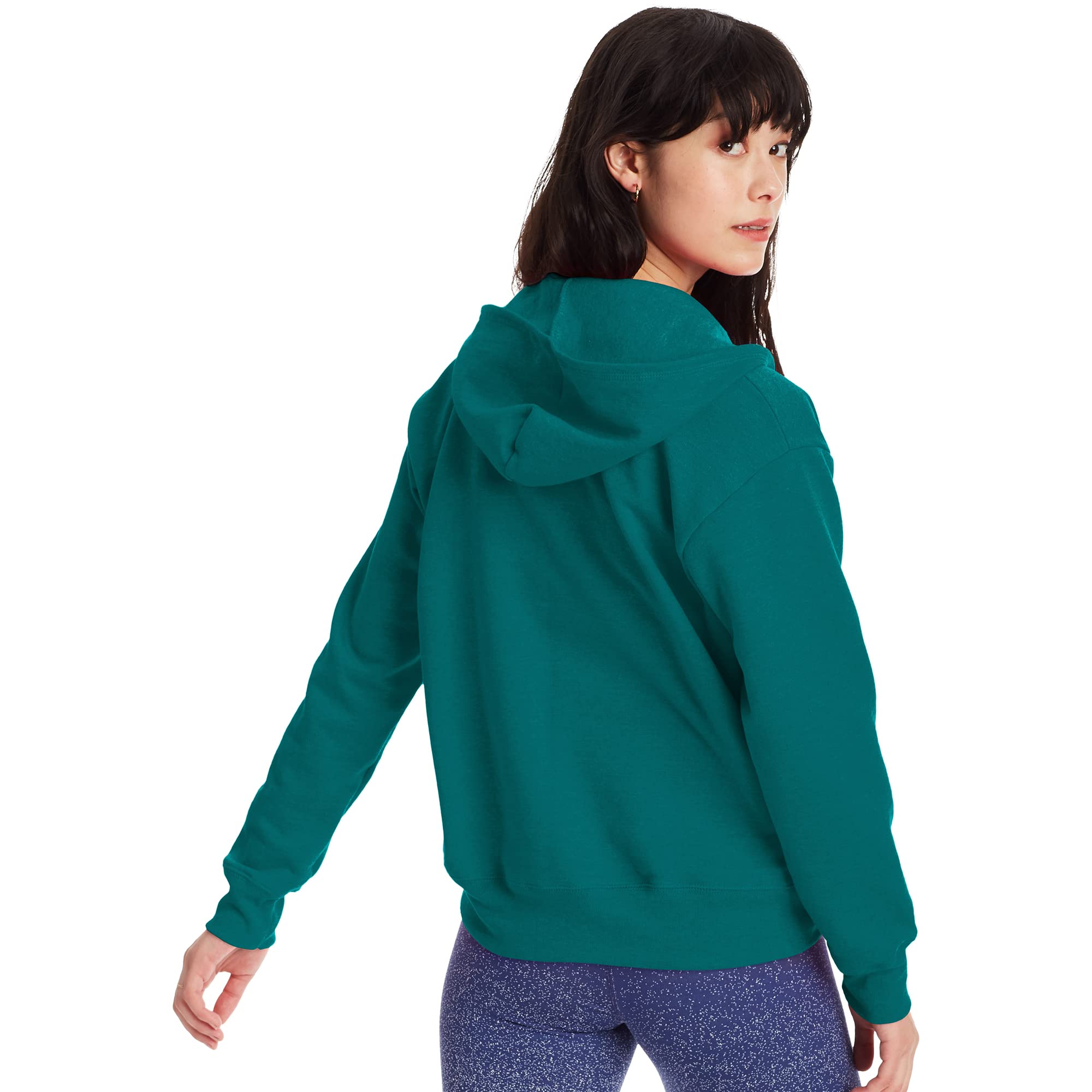 Hanes Comfortblend Full-Zip Hooded, EcoSmart Sweatshirt, Women's Comfortable Hoodie, Jade Pine
