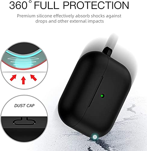 AirPods Pro 1st Generation Case with Cleaner kit Replacement Ear Tips Silicone Protective Charging Headphone Cover with Keychain,Cleaning Pen for Air pods Pro Eartips with Noise Reduction Hole Airpod