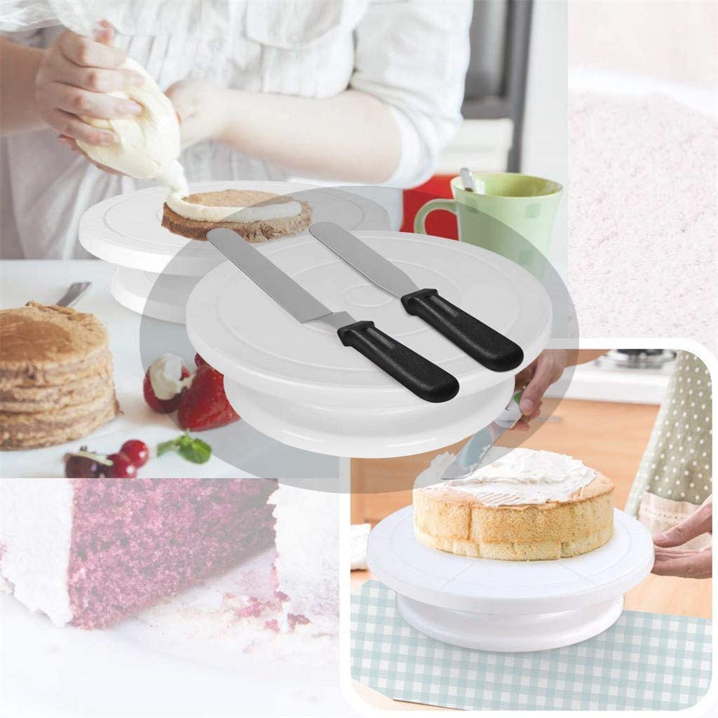 6 Pcs Cake Stand Set, Cake Decorating Supplies, 11 Inch Rotating Cake Turntable for Decorating, Cake Spinner, Cake Decorating Tools, Cake Decorating Kit, Gift Set Baking Supplies