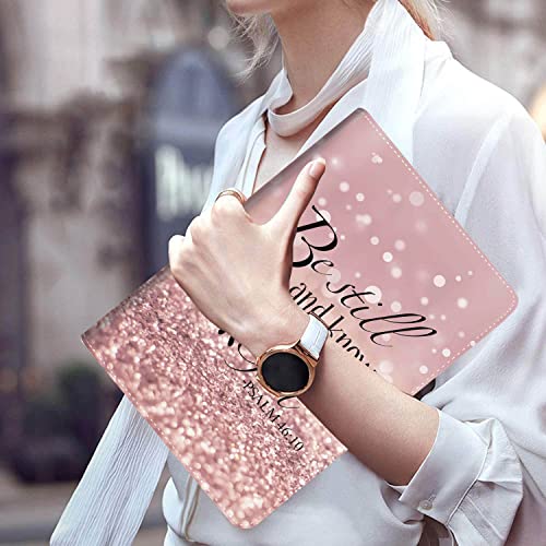 Case for New iPad Mini 6 2021 (6th Generation), Multi-Angle View Adjustable Stand Auto Wake/Slee for iPad Mini 6th Gen 8.3 Inch , Quote Bible Psalm 46:10 Pink