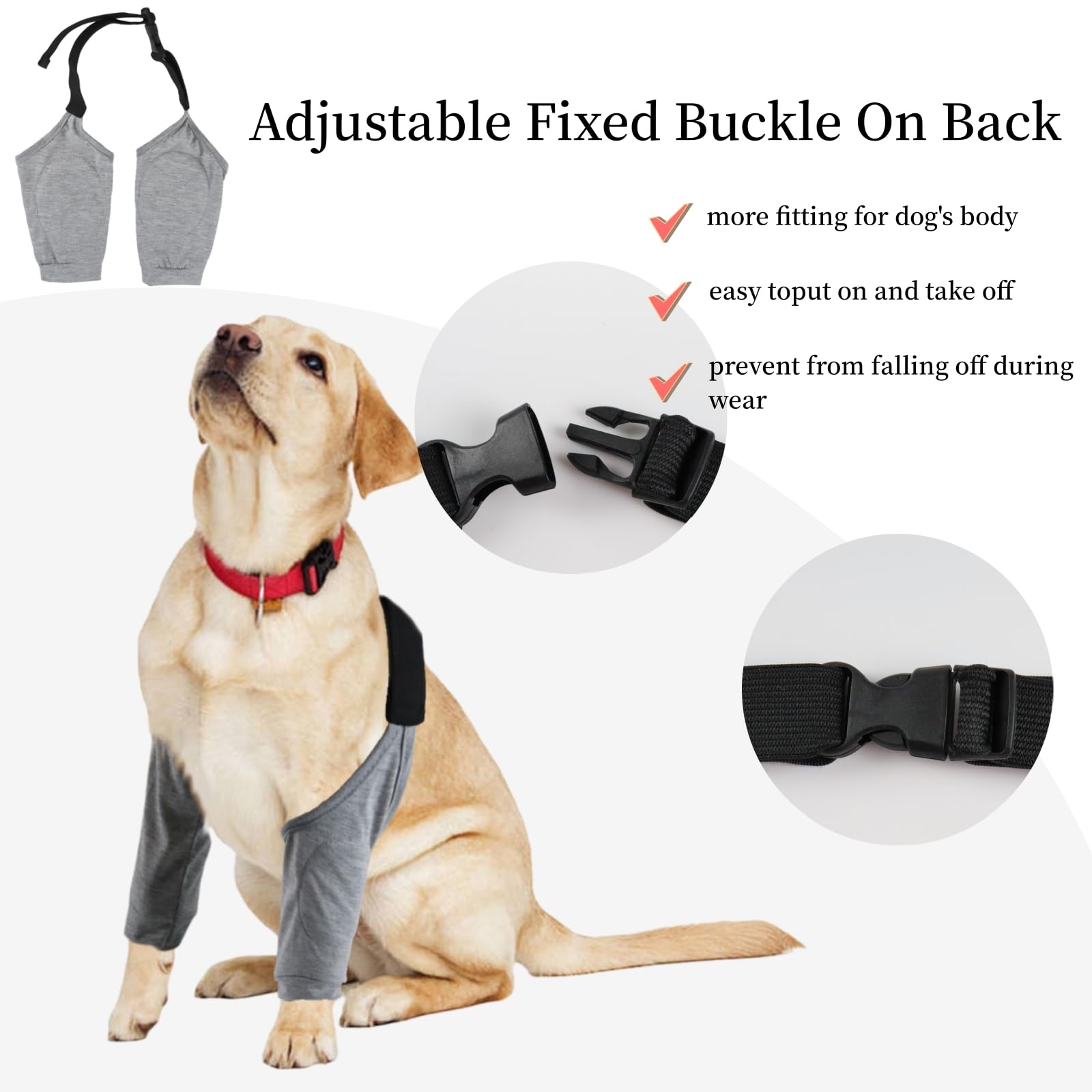 Dog Elbow Protector for Calluses, Dog Recovery Suit for Front Legs, Soft Recovery Sleeves with Elastic Band,Knee Brace Protector Pads for Medium Large Dogs,Elbow Joint Support Wrap Stop Licking Wounds