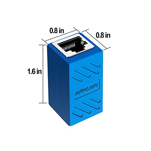 RJ45 Inline Coupler,RJ45 Coupler, for Cat7/Cat6/Cat5e/cat5 Ethernet Cable Extender Connector - Female to Female, Blue 2 Pack
