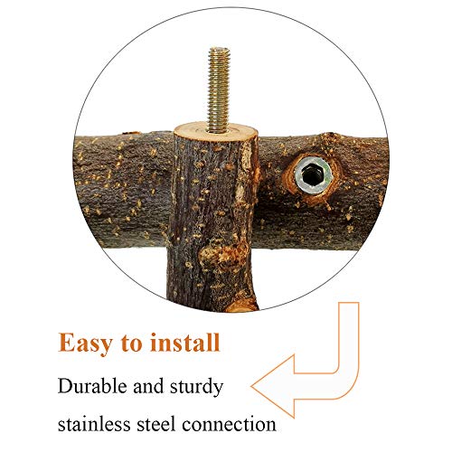 kathson Parrots Perch Natural Fruit Wood Stand Toy Branch Paw Grinding Standing Climbing Toy Cage Accessories for Small and Medium Birds,Parakeets,Lovebirds,African Grey,Cockatiels
