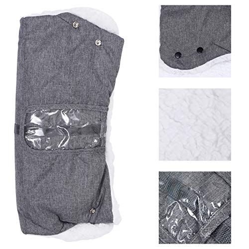 Kisangel Stroller Hand Winter Warmer Gloves Stroller Jogger Plush Warm Gloves Windproof Pram Handlebar Cover Mitten Bunting Bag for Buggy Pushchair Pram
