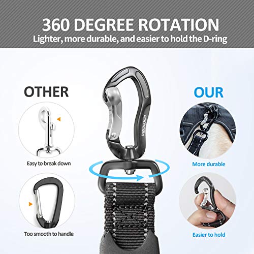 IOKHEIRA Dog Leash, Dog Leash for Large Dogs, Multifunctional Dog Leashes for Medium Dogs, Adjustable Dog Leash with Car Seatbelt, 4-6 FT Strong Bungee Dog Leash