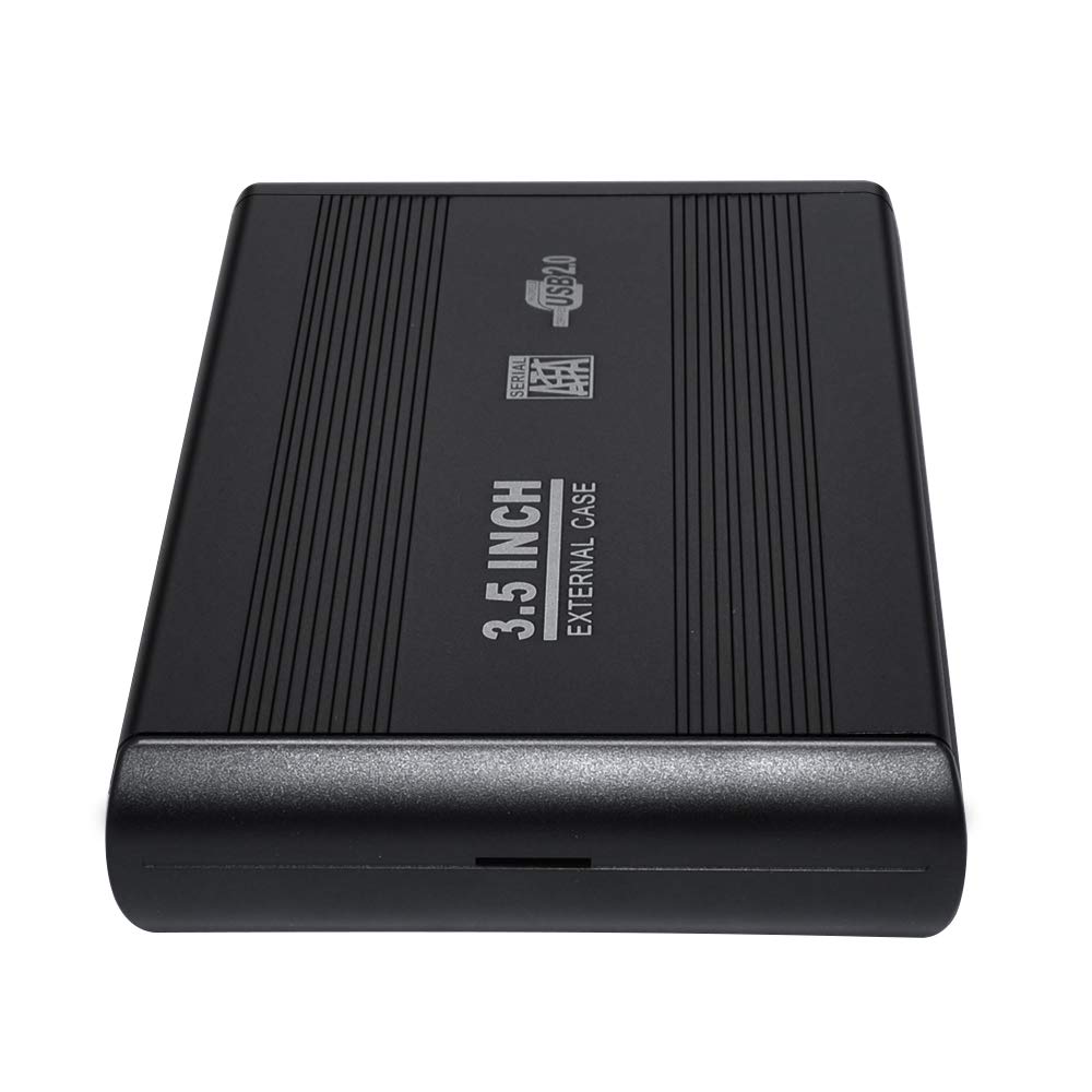 3.5 inch HDD External Case USB 2.0 to SATA External 3.5 Hard Drive Enclosure Disk for 3.5 SATA HDD External Storage Box with Aluminum Case (USB2.0-Black)