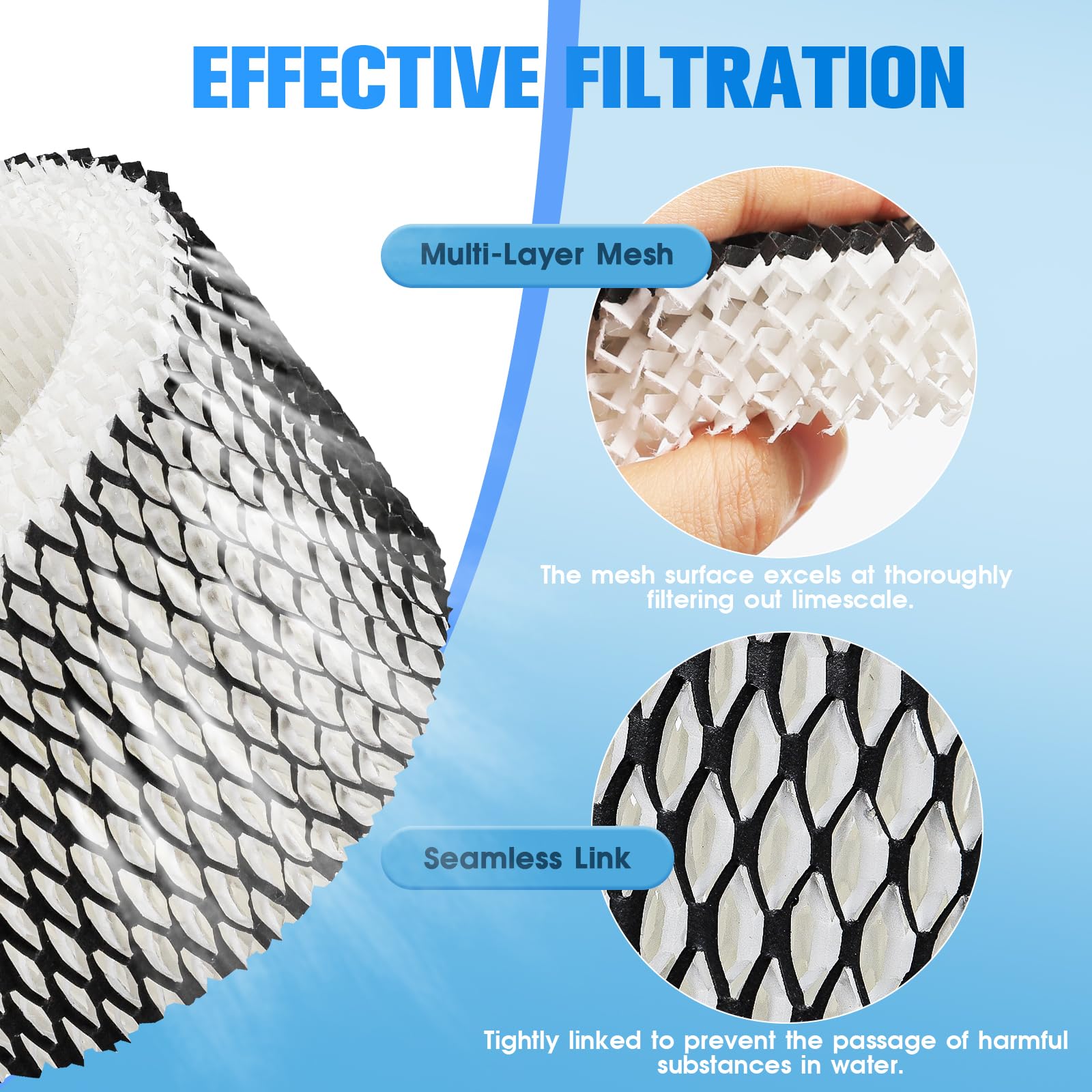 4 Pack Filters Replacement Compatible with HEV615 HEV620 HEV615B HEV615W HEV620B HEV620W