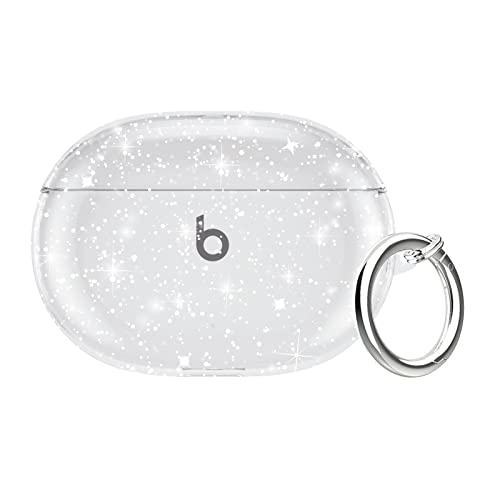 Aircawin for Beats Studio Buds Case 2021 Clear Glitter,Sparkly Bling Clear Case for Beats Studio Buds + Case Cover 2023,Shockproof Soft TPU Case for Beats Studio Buds Case Cover with Keychain-Glitter