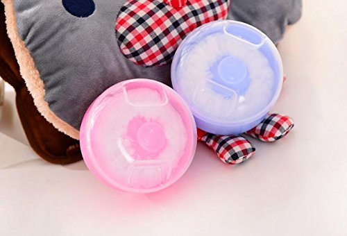 ericotry 2 Pcs Baby After-Bath Powder Puff Sponge Box Kit Dispensor DIY Make up Cosmetic Loose Powder Jar Container Case (Pink)