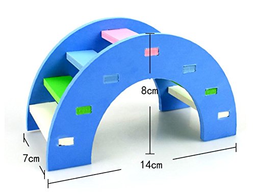 Hamster Toy Rainbow Bridge Seesaw - Small Pet Animals Wood Bridge Climb Playground Gift for Dwarf Syrian Hamsters Mice Rat (White)