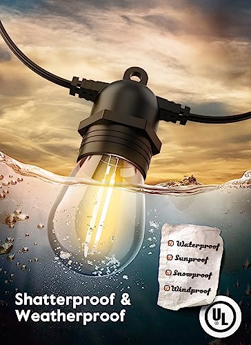 Brightown 25 Pack LED S14 Replacement Light Bulbs, Shatterproof E26 Medium Base Edison Vintage Bulbs Equivalent to 11 W, Fits for Commercial Outdoor Patio Garden Vintage Lights, 2700K, Warm White