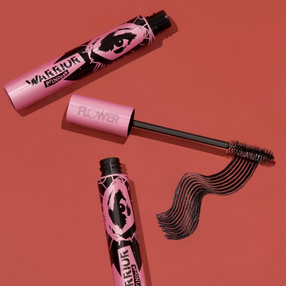 FLOWER Beauty By Drew Barrymore Volumizing Mascara - Warrior Princess - With Clump Free Technology for Lash Lengthening + Lash Lifting + Curling - Washable + Defining + Buildable - Black