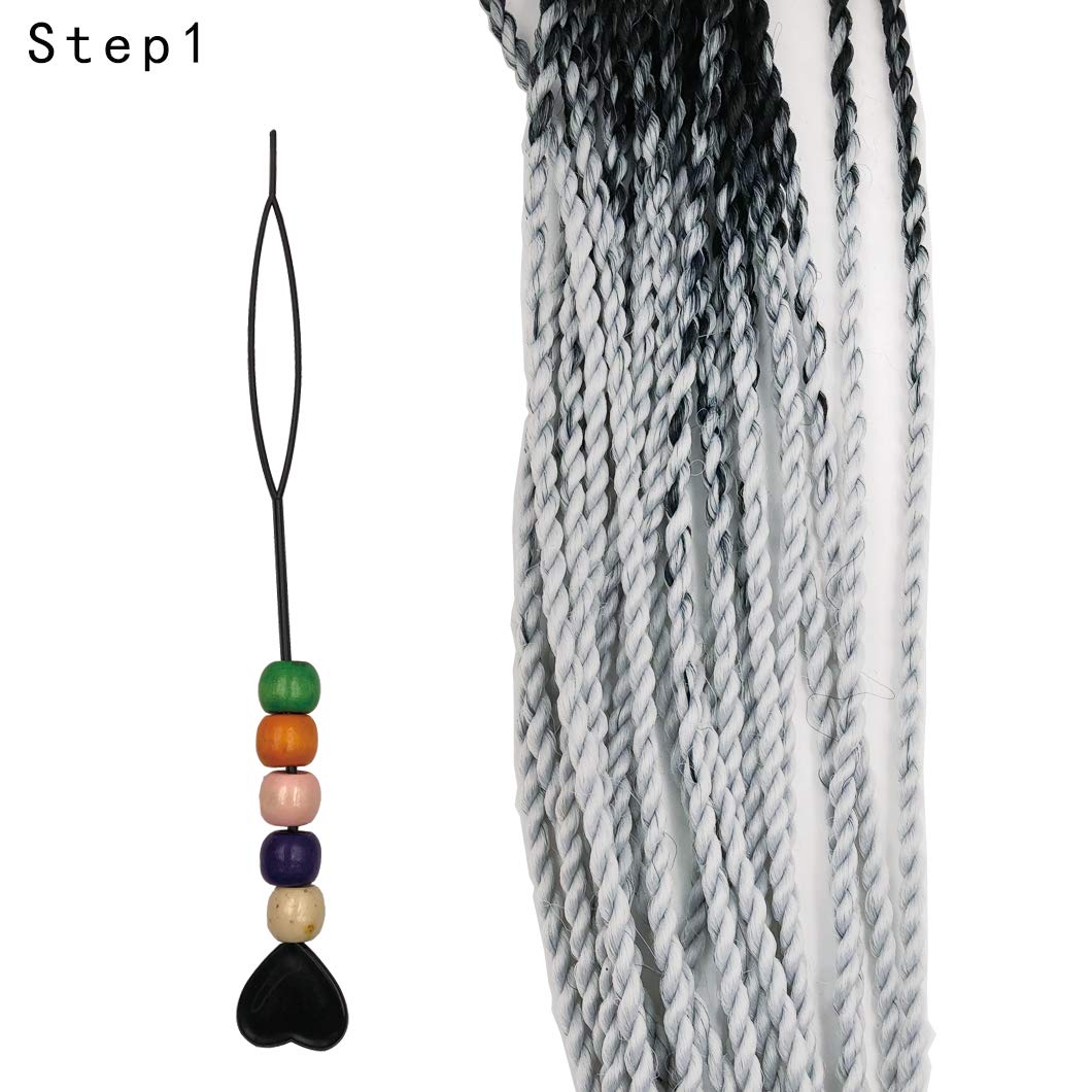 Hair Tool Plastic Quick Beader for Loading Beads Ponytail Maker Styling Tool (8 Pcs,7 Colors)