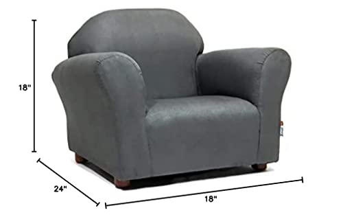 Keet Microsuede Children's Chair, Roundy, Charcoal 24x18x18 Inch (Pack of 1)