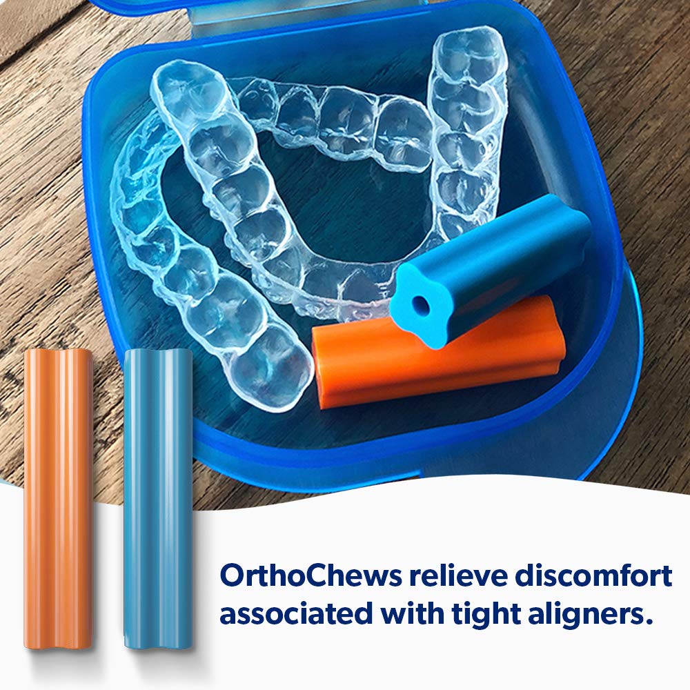 EverSmile OrthoChews Medical Grade Silicone Chew with Comfort Bite Technology | Dental Aligner Seater, Chewies for Invisalign, Clear or Metal Braces | Help to Seat Your Aligner Trays (2 Pack)